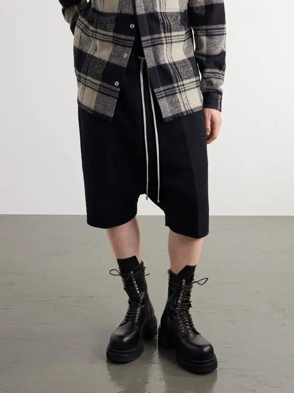 Rick Owens Bogun Leather Lace-up Boots