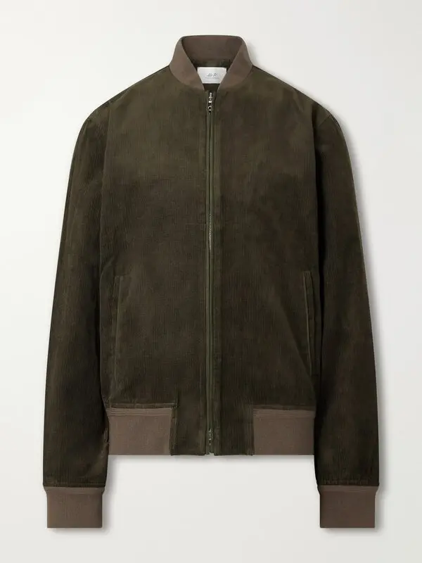 Mr P. Cotton-corduroy Bomber Jacket - Green