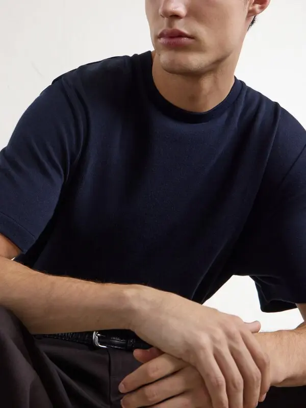 Mr P. Cotton-blend Double-faced Jersey T-shirt