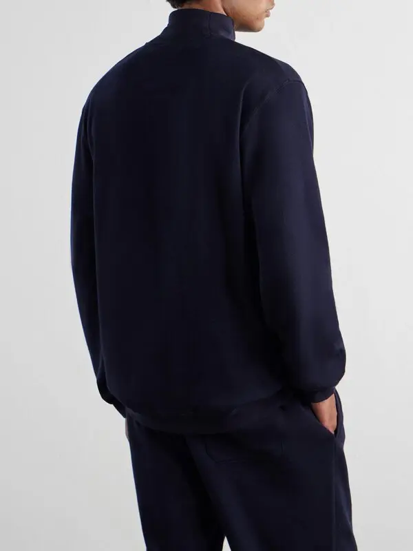 Mr P. Cotton-blend Double-faced Jersey Half-zip Sweatshirt
