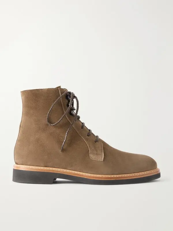 Mr P. Shearling-lined Suede Lace-up Boots