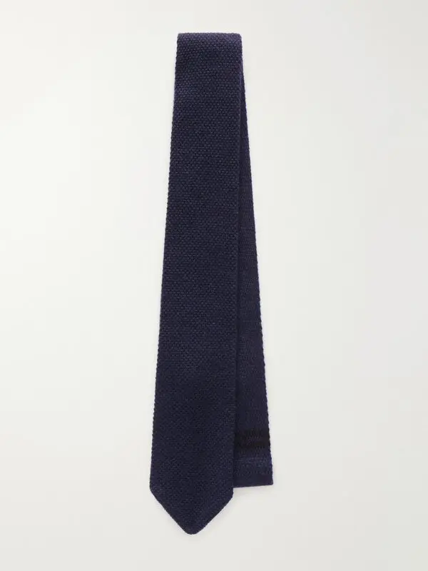 Zegna 6.5cm Knitted Cashmere Tie - Blue