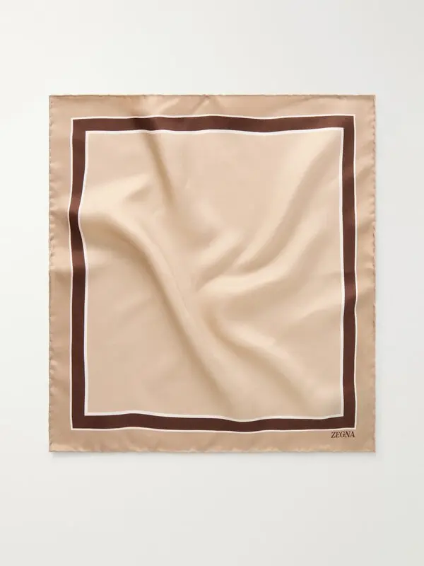 Zegna Printed Silk-twill Pocket Square