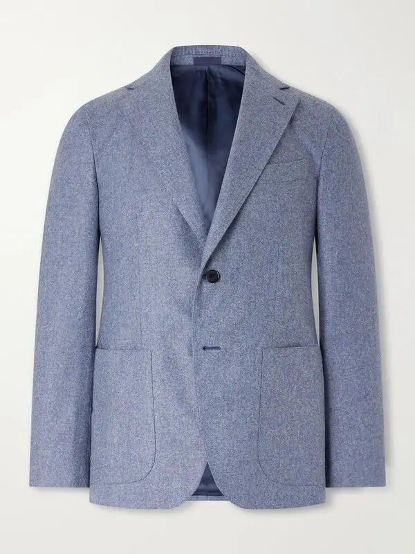 Caruso Wool And Cashmere-blend Flannel Suit Jacket