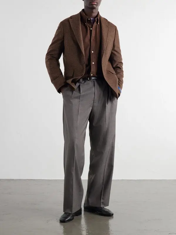 Polo Ralph Lauren Button-down Collar Logo-embroidered Cotton-flannel Shirt - Brown