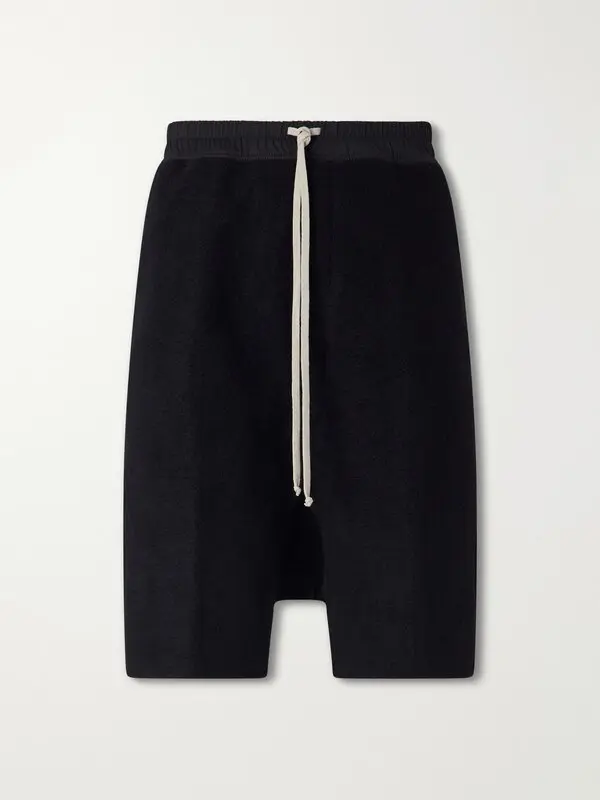 Rick Owens Rick's Pods Straight-leg Cashmere Drawstring Shorts