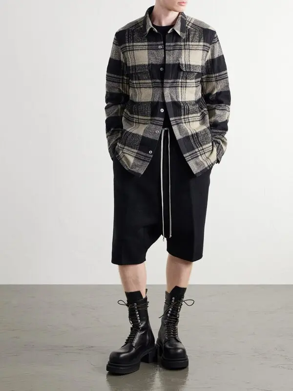 Rick Owens Rick's Pods Straight-leg Cashmere Drawstring Shorts