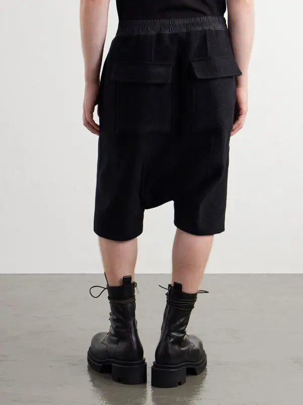 Rick Owens Rick's Pods Straight-leg Cashmere Drawstring Shorts
