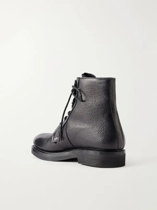 Mr P. Shearling-lined Full-grain Leather Lace-up Boots