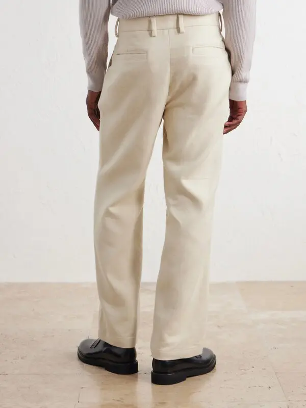Mr P. Straight-leg Cotton And Cashmere-blend Twill Trouser