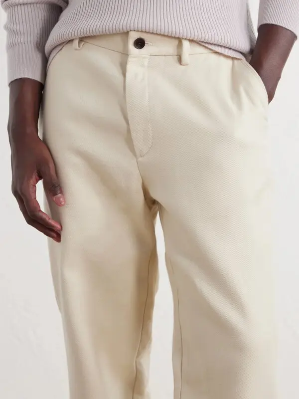 Mr P. Straight-leg Cotton And Cashmere-blend Twill Trouser