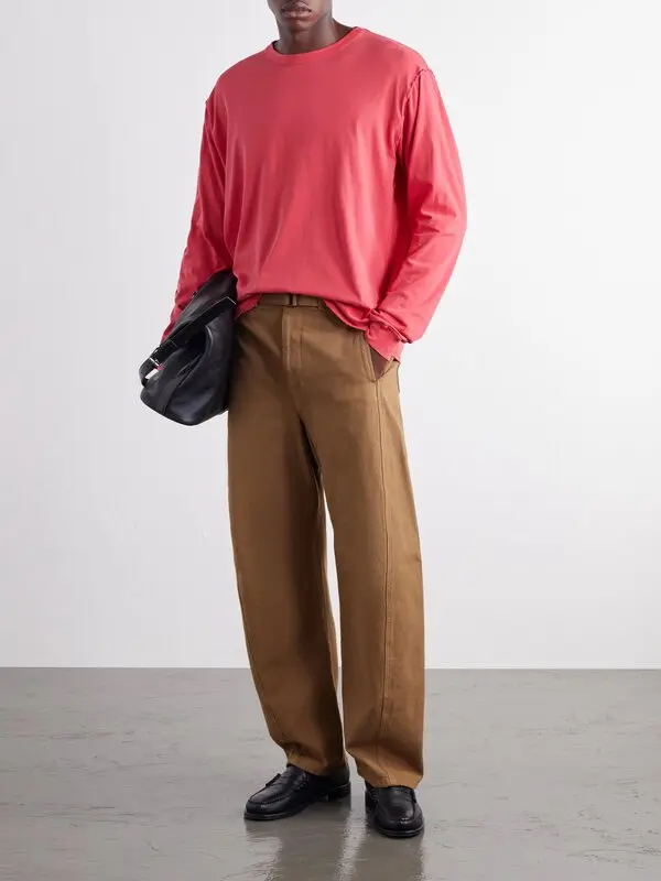 LES TIEN Cotton-jersey T-shirt - Red