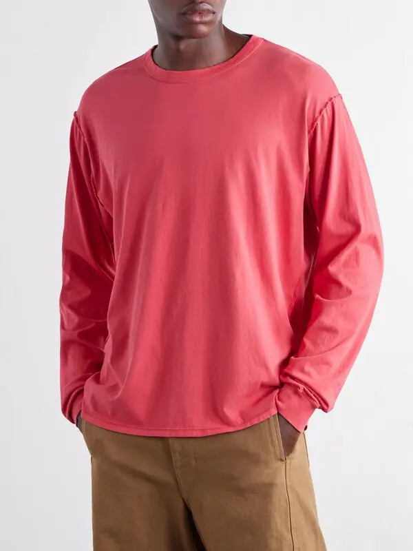 LES TIEN Cotton-jersey T-shirt - Red
