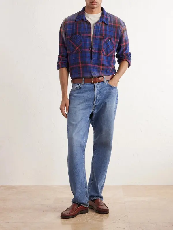 LES TIEN Checked Cotton-flannel Shirt