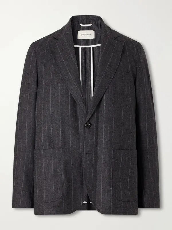 Oliver Peoples Westbury Striped Wool-blend Suit Jacket