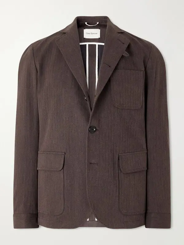 Oliver Peoples Solms Cotton-blend Herringbone Suit Jacket