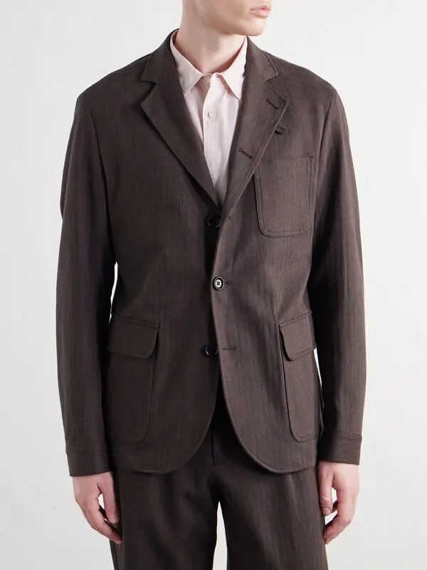Oliver Peoples Solms Cotton-blend Herringbone Suit Jacket