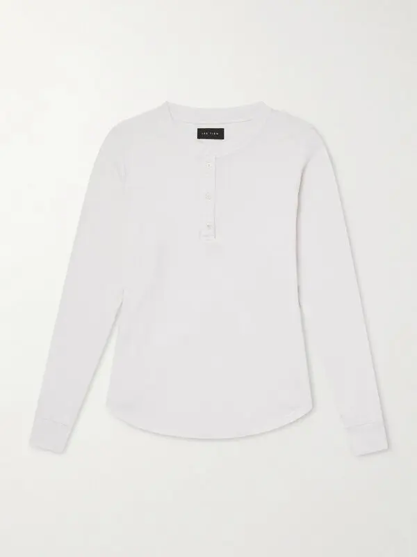LES TIEN Garment-dyed Ribbed Cotton-jersey T-shirt - White