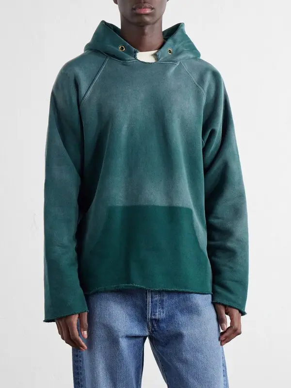 LES TIEN Cotton-jersey Raglan Hoodie