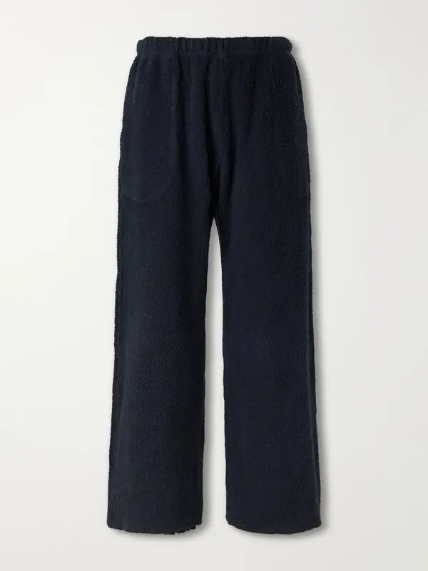 LES TIEN Straight-leg Cotton-fleece Sweatpants - Black