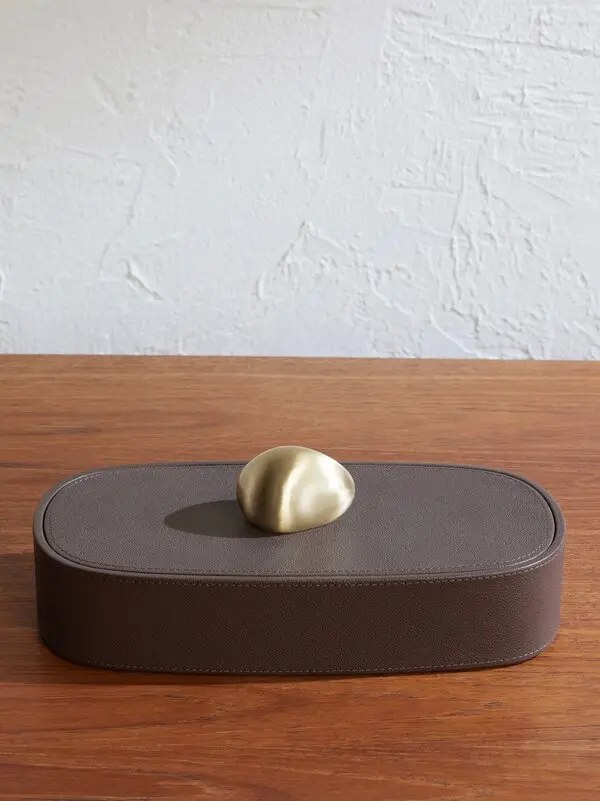 Assouline Pebbled Leather Trinket Box