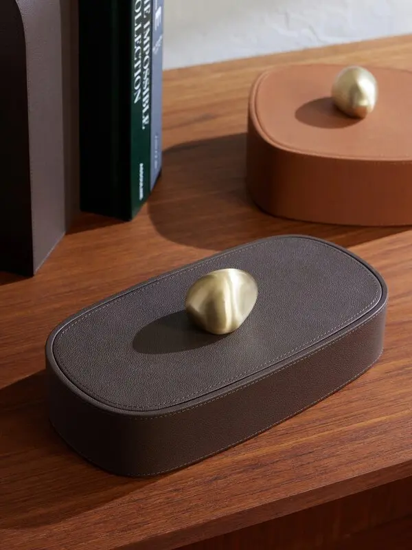 Assouline Pebbled Leather Trinket Box