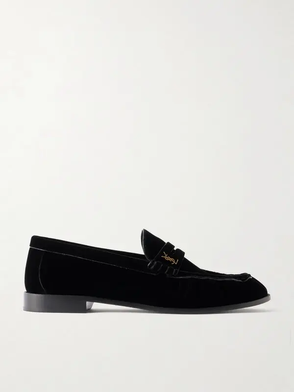 Saint Laurent Le Loafer Velvet Loafers - Black