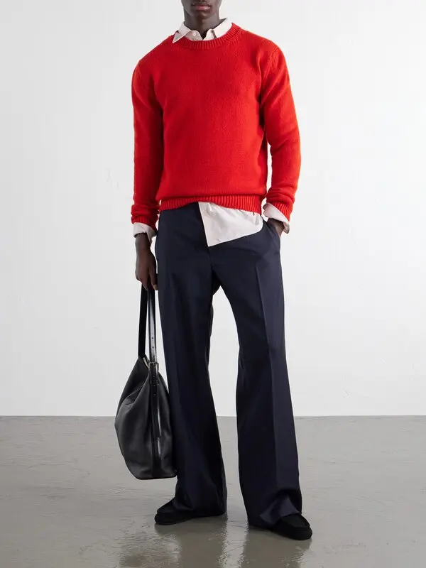 JIL SANDER Straight-leg Wool And Mohair-blend Trousers