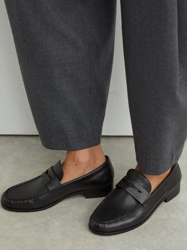 REISS Kallie Leather Penny Loafers