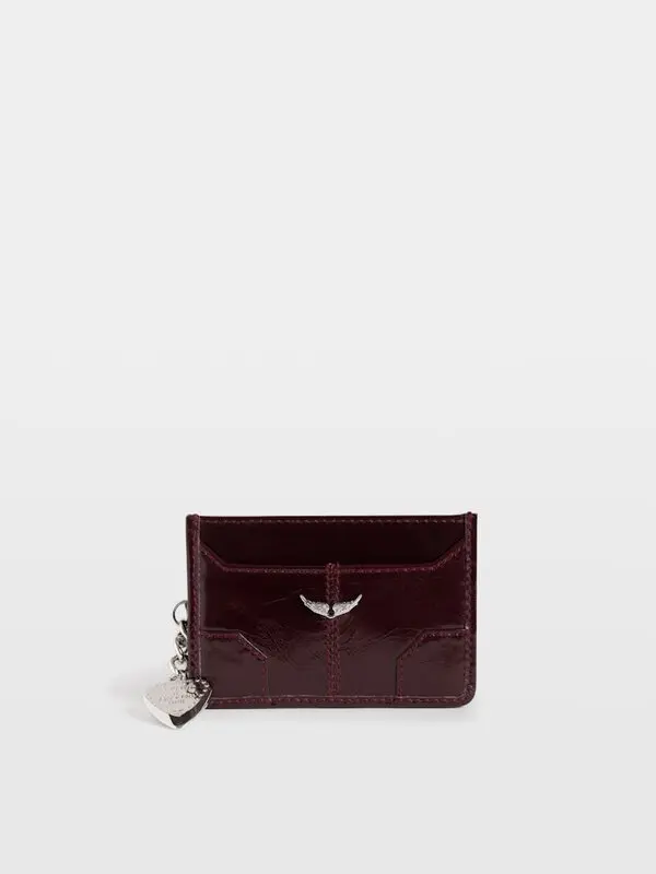 Zadig&Voltaire Sunny Pass Vintage Patent Card Holder - Deep Purple
