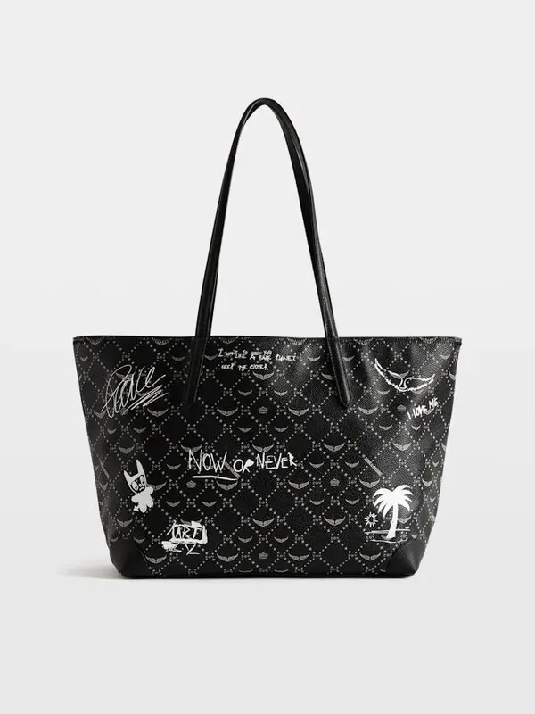 Zadig&Voltaire Z Shopper Arty Tag Bag - Black