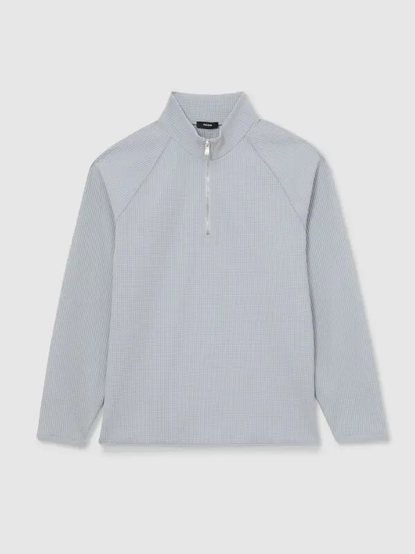 REISS Lennox Waffle Half-zip Funnel-neck Sweatshirt