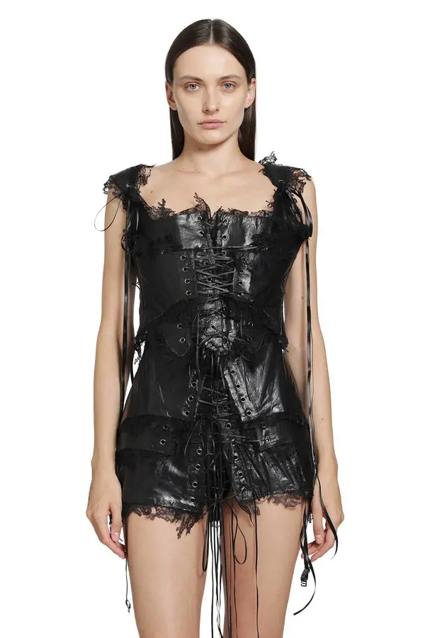DREAMING ELI The Intellectual Libertine Mini Corset - Black