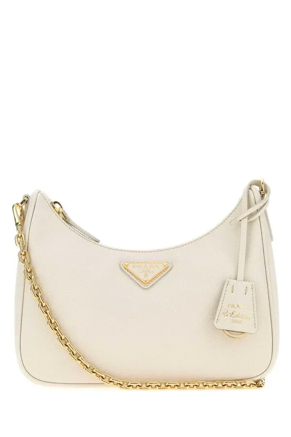 Prada Ivory Leather Re-edition 2005 Shoulder Bag