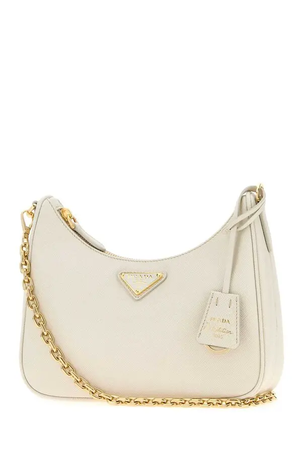 Prada Leather Re-edition 2005 Shoulder Bag - White
