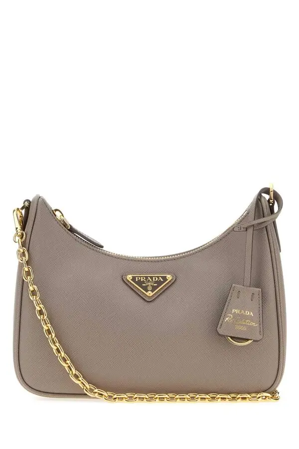 Prada Dark Grey Leather Re-edition 2005 Shoulder Bag