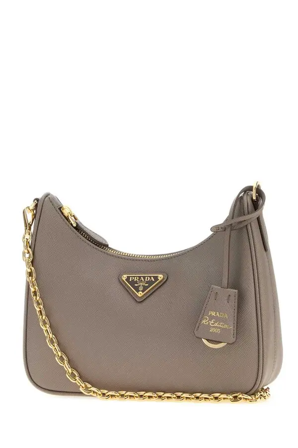 Prada Dark Grey Leather Re-edition 2005 Shoulder Bag