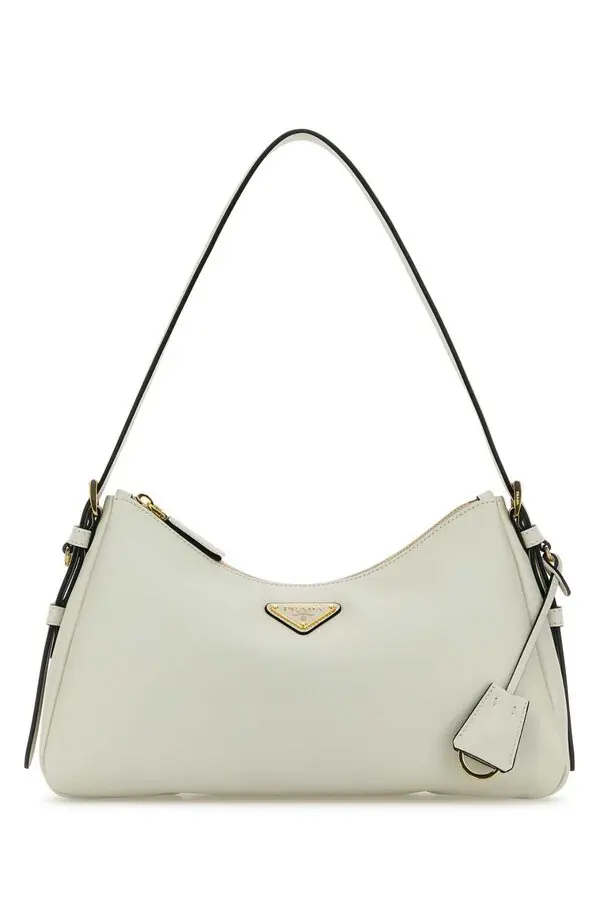 Prada Leather Medium Aimee Shoulder Bag - White