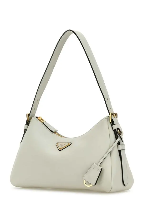 Prada Leather Medium Aimee Shoulder Bag - White