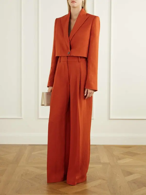 Galvan Roman High-rise Crepe Straight-leg Pants