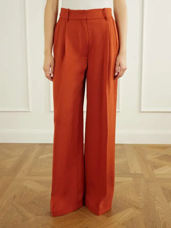 Galvan Roman High-rise Crepe Straight-leg Pants
