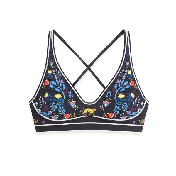 JESSIE ZHAO NEW YORK Blue / Black Amazon Rainforest Sports Bra