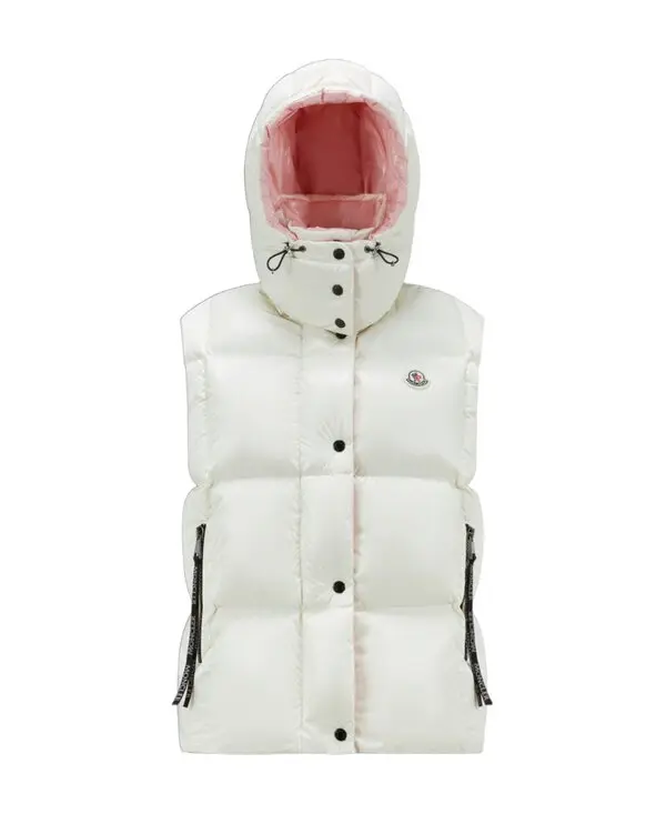 Moncler Luzule Hooded Down Vest - White