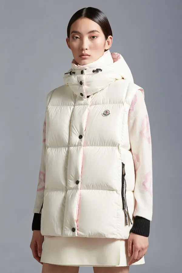 Moncler Luzule Hooded Down Vest - White