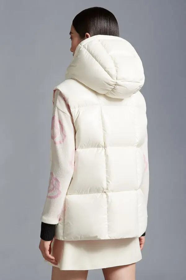 Moncler Luzule Hooded Down Vest - White