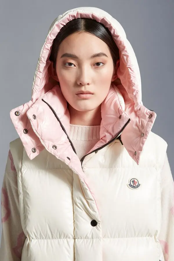 Moncler Luzule Hooded Down Vest - White