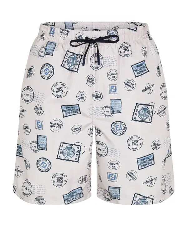 Fendi Postcard Woven Tracksuit Shorts - Camel