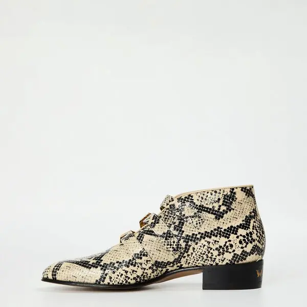 Gucci Snakeskin Buckled Ankle Boots