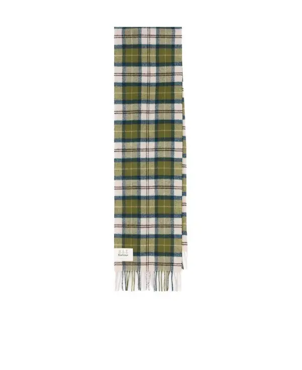 Barbour Tartan Checked Fringed Scarf