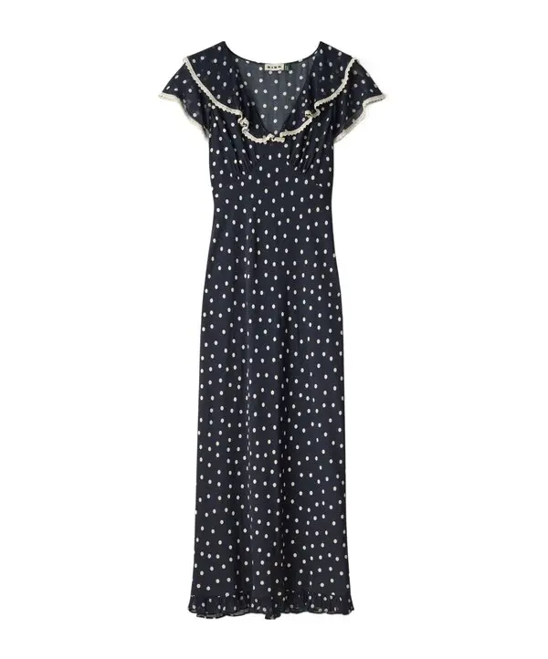 Rixo Printed V-neck Midi Dress